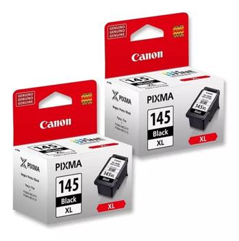 2 Cartuchos Originais Canon Pg-145xl Preto 24ml Pixma Mg2910 2410 2510 ...