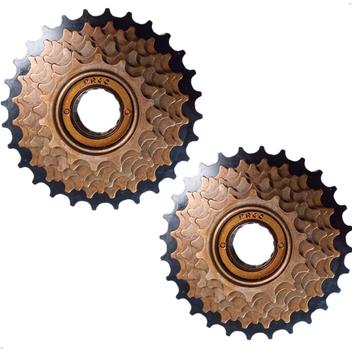 2 Catraca Roda Livre Rosca 7 Velocidades 14/28 Dentes Original Dourada ...