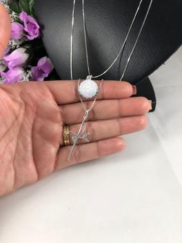 2 Colar Prata Maciça 925 60 Cm 45 Cm Ping. Fé E Pai Nosso - Lojas La&Ny ...