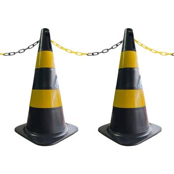 2 Cones de Sinalização para Estacionamento 50cm e 2m de Corrente de ...