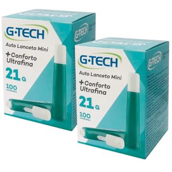 2 Cx Auto Lanceta Mini 21G Conf. Ultrafina G-Tech 100Un Cada - GTECH ...