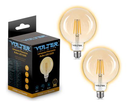 2 Lâmpadas Retrô Volter Filamento Led 4w G125 360lm Bivolt - Lâmpada de Filamento / Retrô ...
