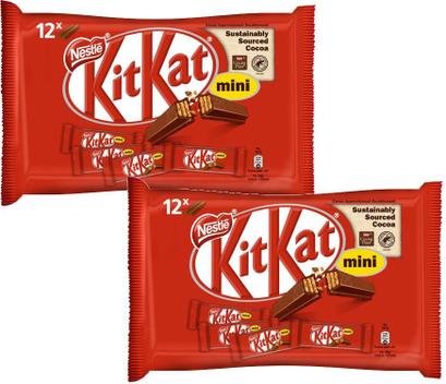 2 Pacote de Chocolate 12 Mini KitKat Nestlé Importado 200g - Chocolate ...