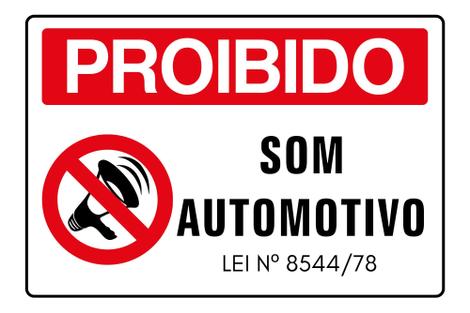 2 Placa PS Aviso Lei Proibido Som Automotivo 30x20cm - Best - Placa de ...