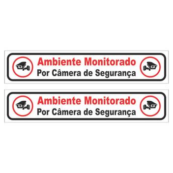 2 Placas Ambiente Monitorado Câmeras De Segurança 25x5cm Ps - Royal Art ...