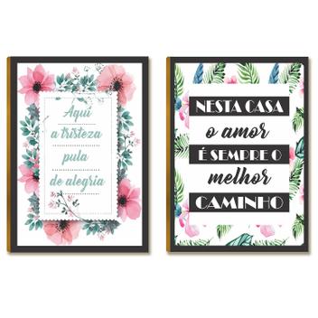 2 Placas MDF Aqui a Tristeza Pula de Alegria Decorativo DC24 - MIMO ...