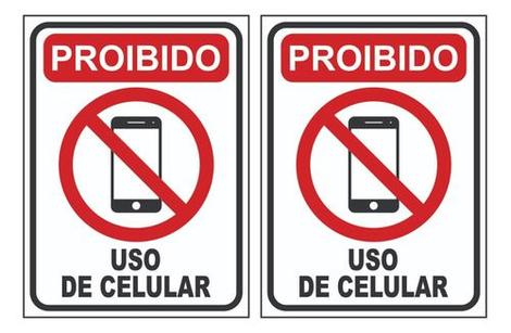 2 Placas Proibido O Uso De Celular Durante Expediente 20x15 - Royal Art ...