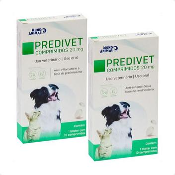 2 Predivet 20mg Anti-inflamatório Para Cães E Gatos 10 Comp - Mundo ...