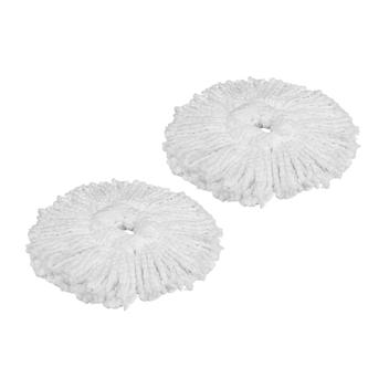 2 Refil de Microfibra Branco de Mop Giratório 360 Esfregão 16cm ...