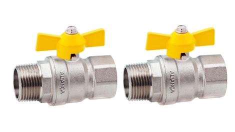 2 Registro Válvula Esfera Reto Mf Borboleta Am 1/2 Npt-550/8 - Aliança ...