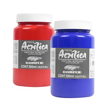 2 Tintas Acrílicas Corfix para Tela 500ml G1 Escolha a Cor - Pintura ...
