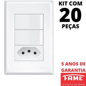 20un Interruptor Paralelo Three Way 2 Teclas 16A e Tomada Padrão 2P+T ...