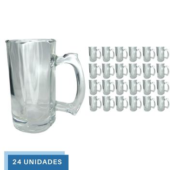 24 Caneca Restaurante Vidro Grosso Chopp Cerveja 380ML - PRATICASA - Caneca de Cerveja ...