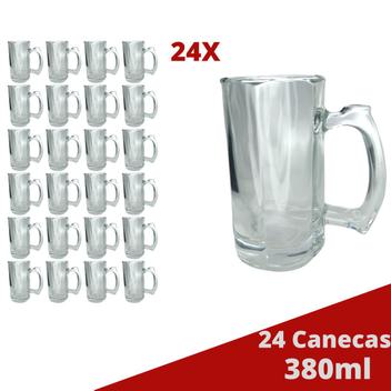 24 Caneca Vidro Grosso Congelável Cerveja e Chopp 380ML - PRATICASA - Caneca de Cerveja ...