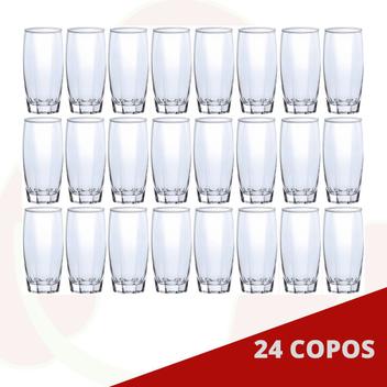 24 Copo de Vidro Florence 370ML Transparente LongDrink Bebidas - CRISTAR - Copos - Magazine Luiza