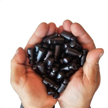 24 unidades touber regulador cilindrico para elástico cordão preto ...