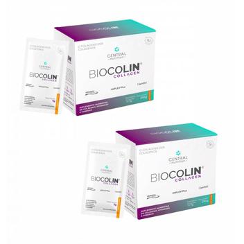2x Biocolin Collagen- Central Nutrition- Tangerina 30 Sachês - Colágeno ...