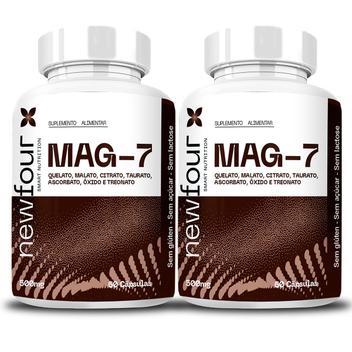 2x Mag 7 Blend de Magnésios - Treonato + Taurato + Malato + Quelato 120 ...