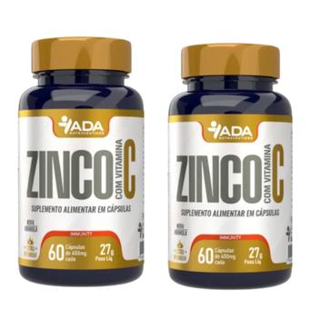 2x Zinco Vitamina C 120 cápsulas Alta Concentração Puro Natural ...