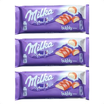 3 barras de chocolate misto braco e ao leite aerado 100g - Milka ...