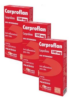 3 Carproflan 100 Mg Anti-inflamatório P/ Cães 14 Comprimidos - Agener ...