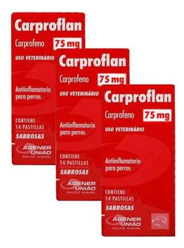 3 Carproflan 75 Mg Anti-inflamatório P/ Cães 14 Comprimidos - Agener ...
