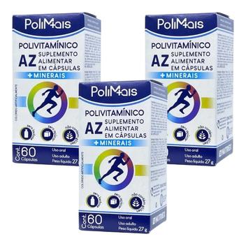 3 Cx Polivitamínico AZ + Minerais PoliMais De 60 Cáps Cd - NUTRIEX ...