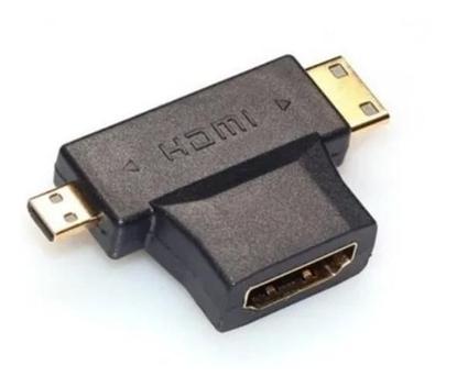 3 Em 1 Hdmi Fêmea Para Mini Hdmi Macho E Micro Hdmi Macho - It Blue ...