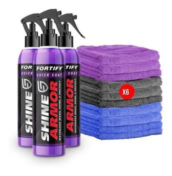 3 Fortify Shine Armor Lava Encera Renovando Pintura Do Carro - Shine Armour - Kit de Tratamento ...