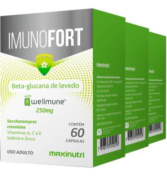 3 Imunofort Wellmune + Vitaminas Minerais 60 Cáps Maxinutri - Vitaminas ...