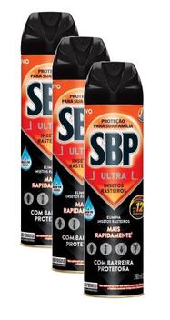 3 inseticida sbp aero ultra barreira inseto rasteiros 360ml ...