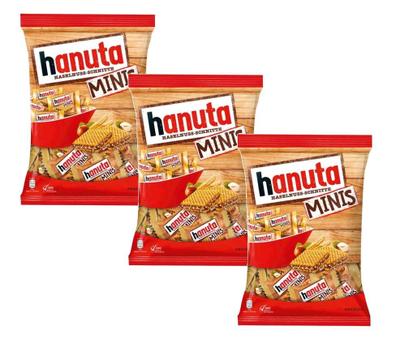 3 mini biscoito hanuta recheado creme de avelã ferrero 200g - Biscoito ...