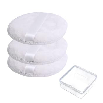 3 PCS Grande Puff de pó, 4,13 polegadas velour corpo pó puff redondo pó ...