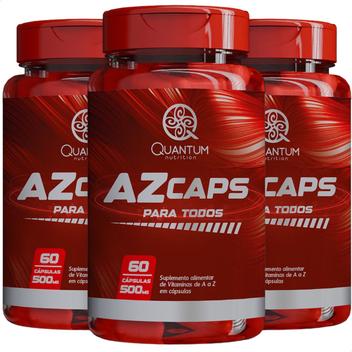 3 Potes AZ Caps Multivitaminico Kit 180 Cáps - Quantum - Quantum ...