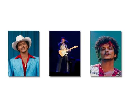 3 quadros decorativos cantor Bruno Mars música pop - Venus quadros ...