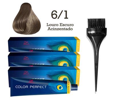 3 Unidades Coloração Color Perfect 6/1 Louro Escuro Acinzentado Wella ...