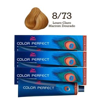 3 Unidades Coloração Color Perfect 8/73 Louro Claro Marrom Dourado ...