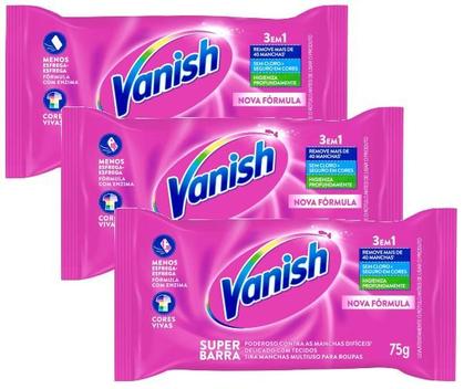 3 vanish tira manchas oxi action barra roupa colorida 75g - Tira Manchas - Magazine Luiza