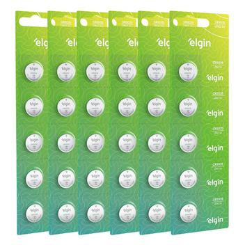 30 Baterias Pilhas Moedas Cr2025 3v 6 Cartelas Relógio Elgin - Pilhas ...