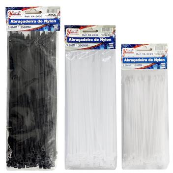 300 Abraçadeiras Fita Lacre Nylon 150mm 200mm e 250mm Cinta Plástica ...