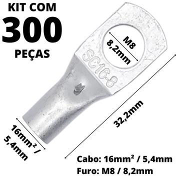 300un Terminal de Compressão Para Cabo de 16mm² Furo M8 SC16-08 - C&B ...
