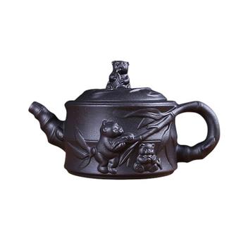 350ml Bule Chinês Porcelana Panda Come Bambu Tea Pot Kung Fu Tea Set ...