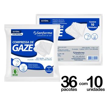 360 Unidades Compressa Ge Estéril 13 Fios 7,5X7,5 Sanfarma - Gaze ...