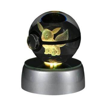 3D Cristal Pokémon Poke Ball LED Base De Lâmpada Estatuetas Gengar ...