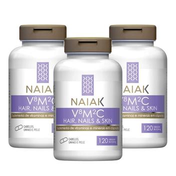 3x Colágeno Verisol VMC Hair Nails Skin Naiak 120 Cápsulas - Colágeno ...