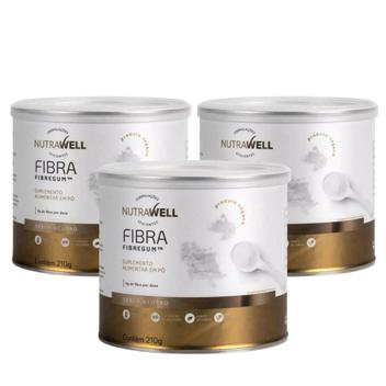 3x Fibra Fibregum Neutro 100% Vegetal Nutrawell 210g - Fibras ...