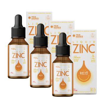 3x Liquid Zinco 5mg Kids Sabor Morango True Source 30ml - Zinco ...