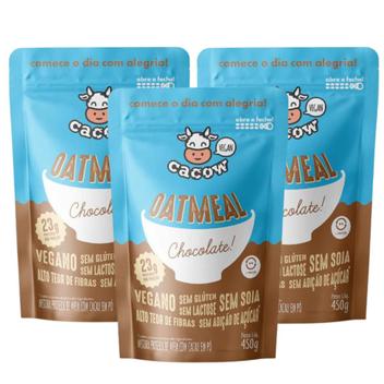3x Mix de Proteínas Oatmeal Cacow Chocolate 450g - Leite de Coco ...
