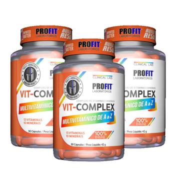 3x Multivitamínico Az Vit Complex Profit 90 Cápsulas - Multivitamínico ...