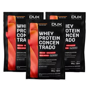 3x Sache Whey Protein Concentrado Dux Doce de Leite 30g - Whey Protein ...